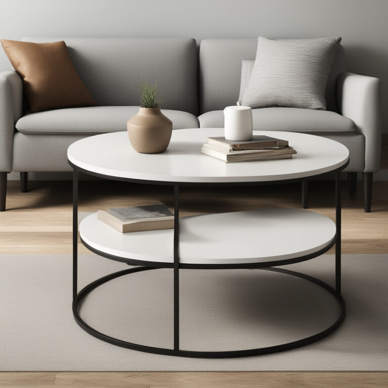 16 Creative Round Coffee Table Ideas for DIY Enthusiasts - Home Vibe Expert