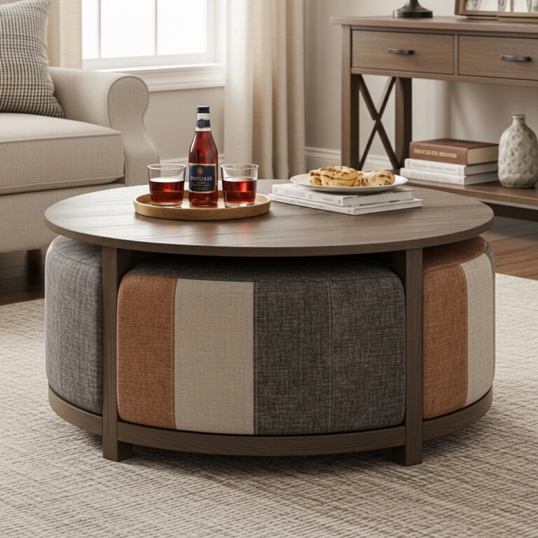 16 Creative Round Coffee Table Ideas for DIY Enthusiasts - Home Vibe Expert